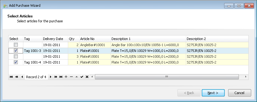 Project BOM Articles